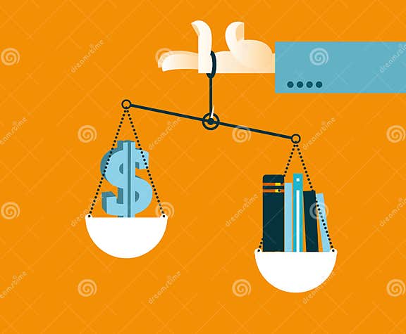 The Choice between Money and Knowledge Stock Vector - Illustration of ...