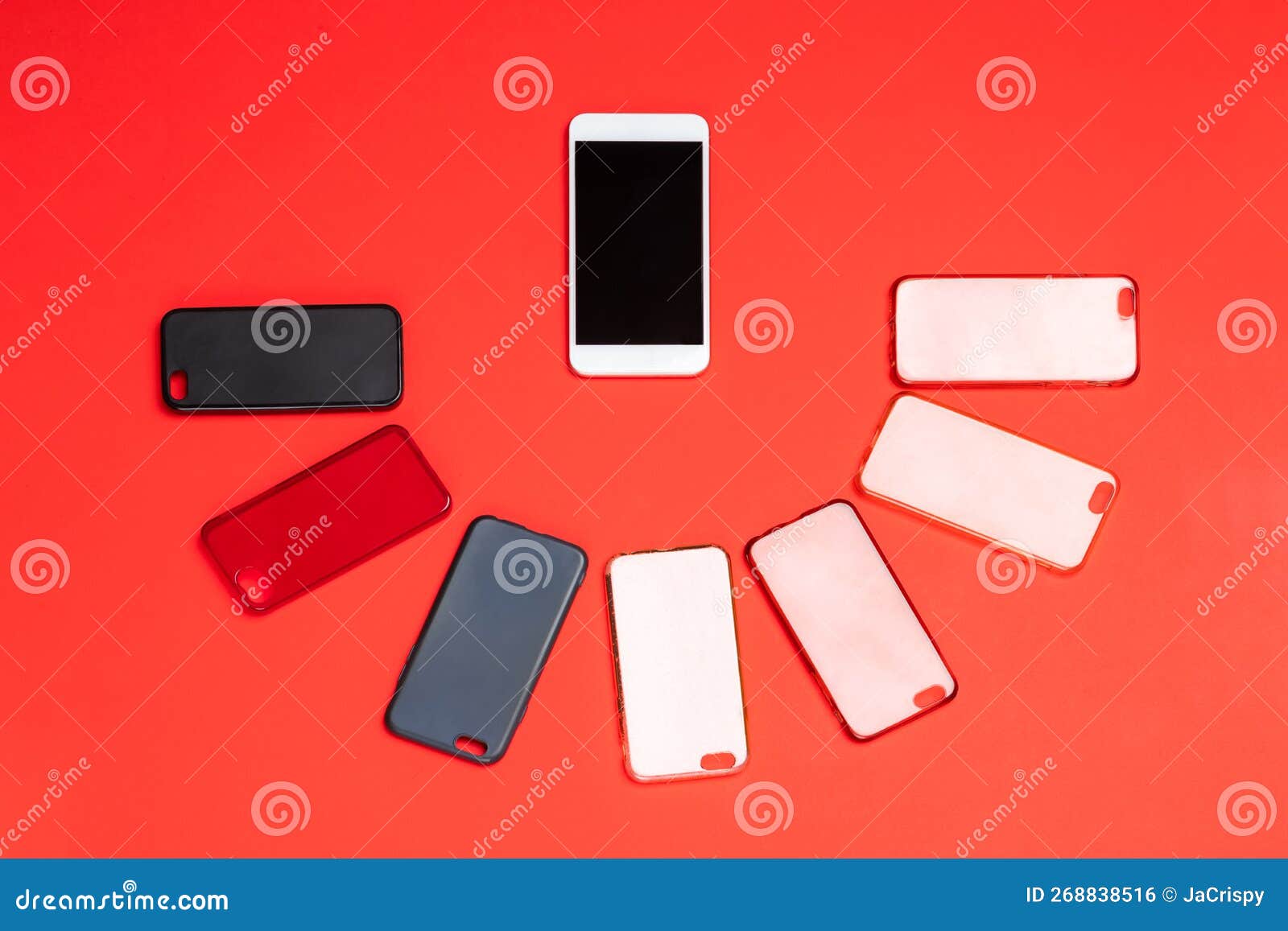 Choice of Multicolored Plastic Back Covers for Mobile Phones on Red ...