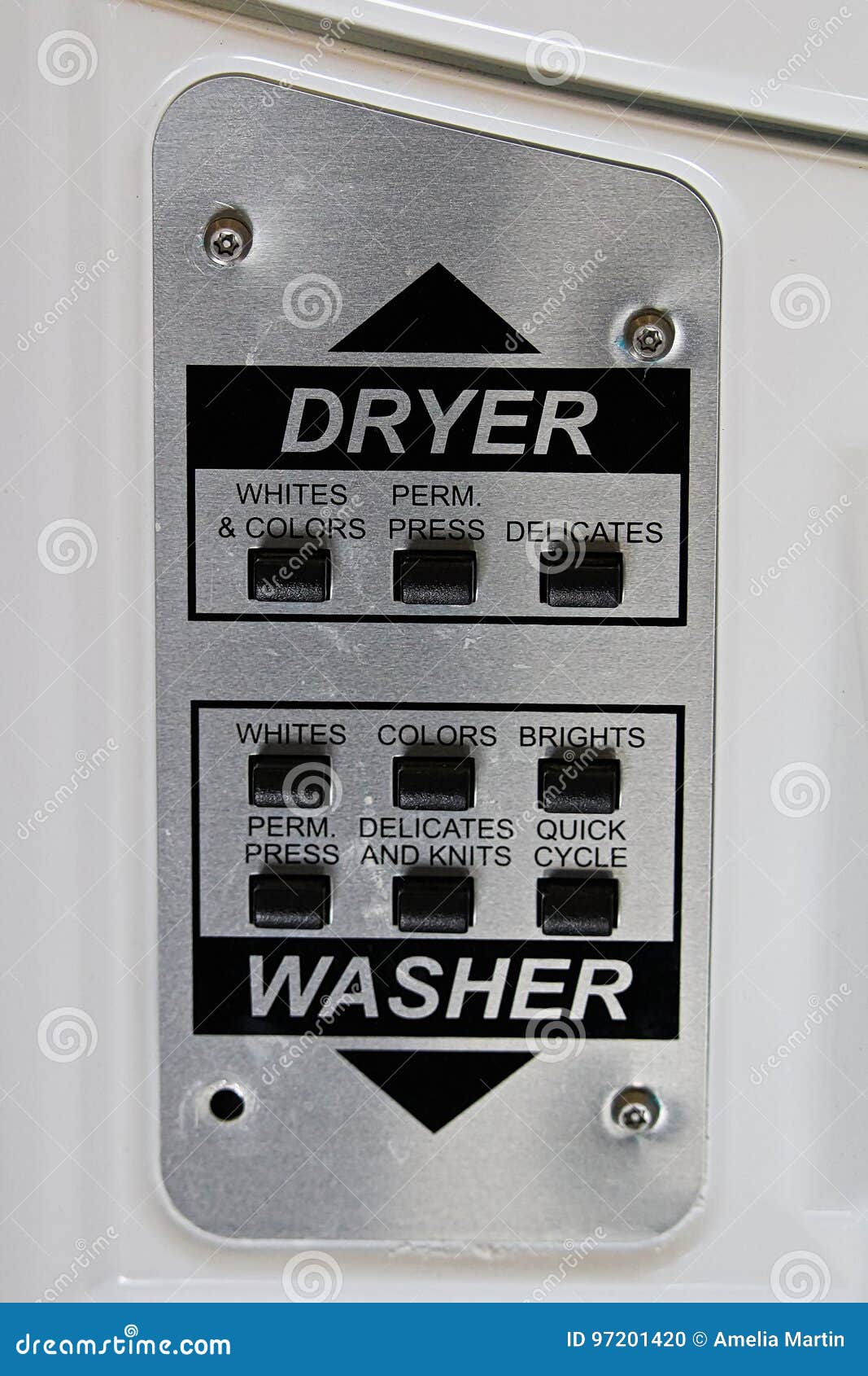 Choice Selection on a Washer Dryer Panel Stock Photo - Image of ...