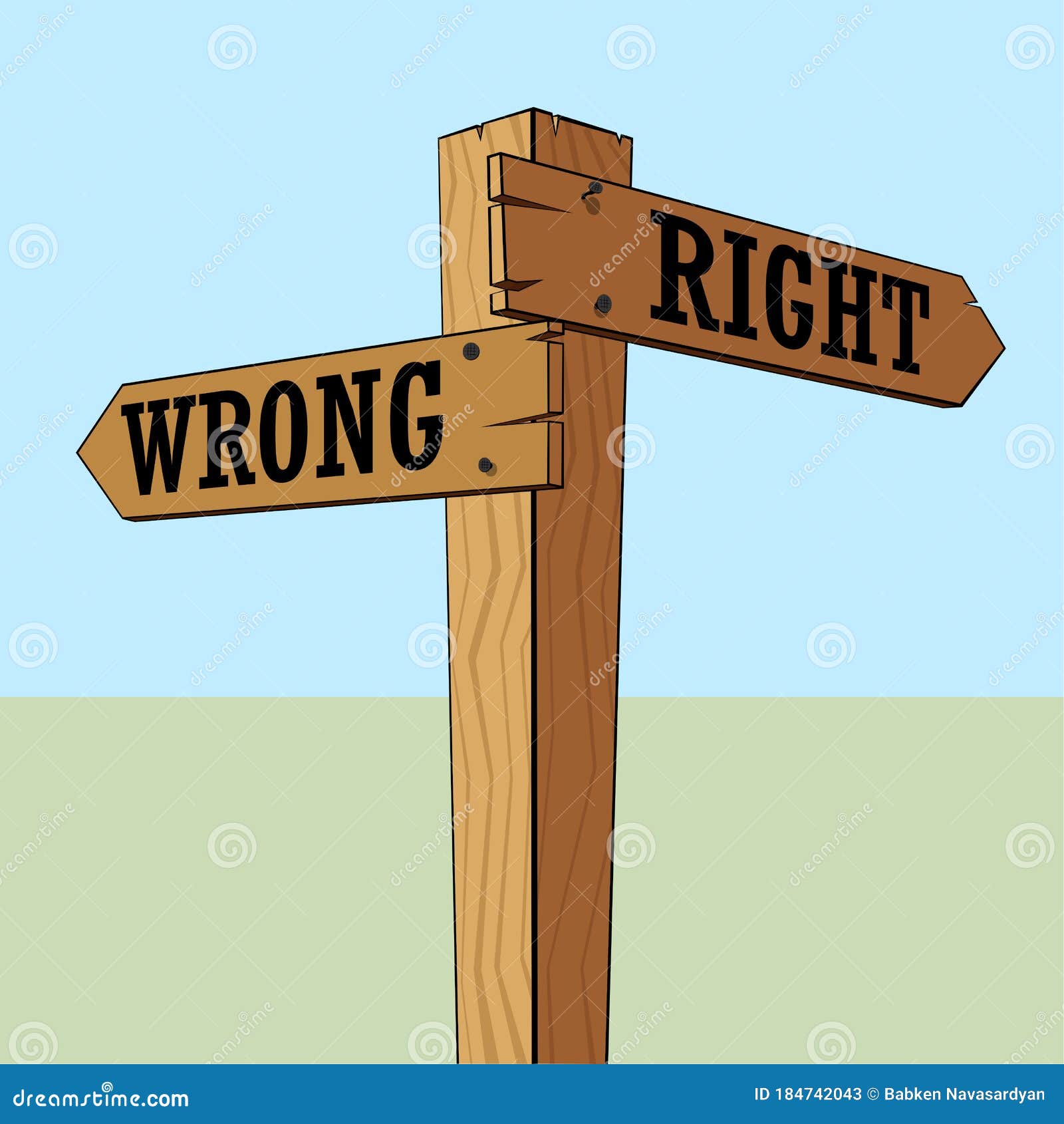 Wrong And Wright Pointers On Signpost Royalty-Free Stock Photography ...