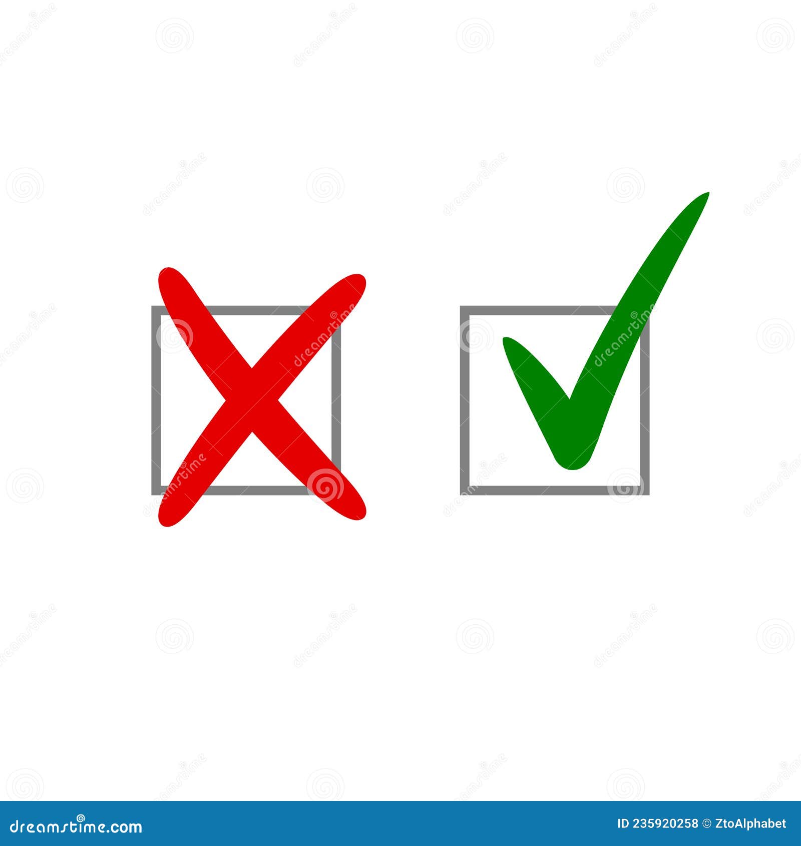 Check Mark Symbol Accepted and Rejected Stock Vector - Illustration of ...