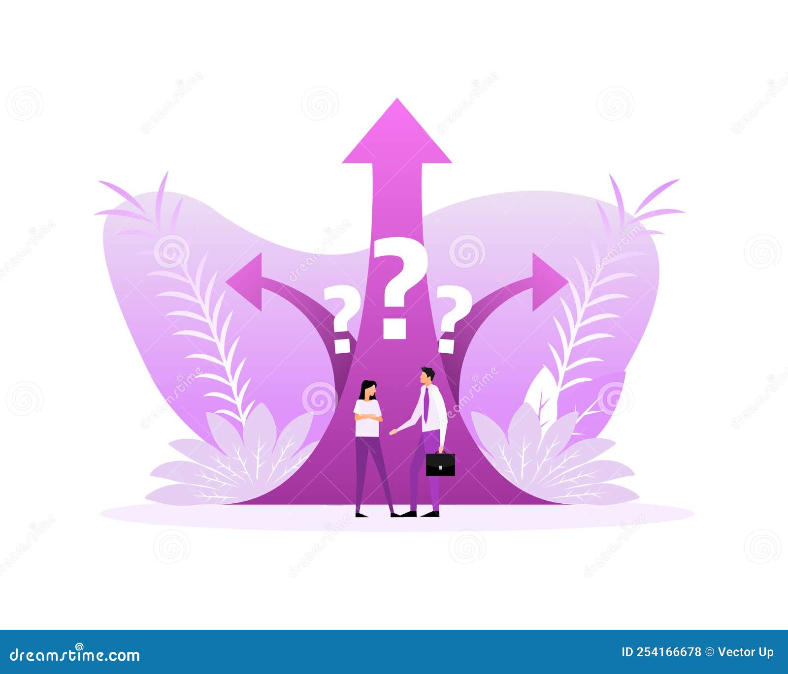 Choice Way Concept. Crossroads Arrows. Decide Direction Stock Vector ...