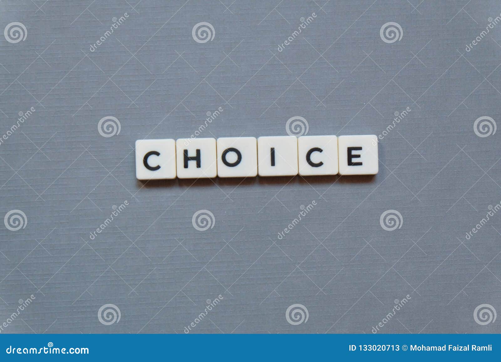 Choice Word Made of Square Letter Word on Grey Background. Stock Image ...