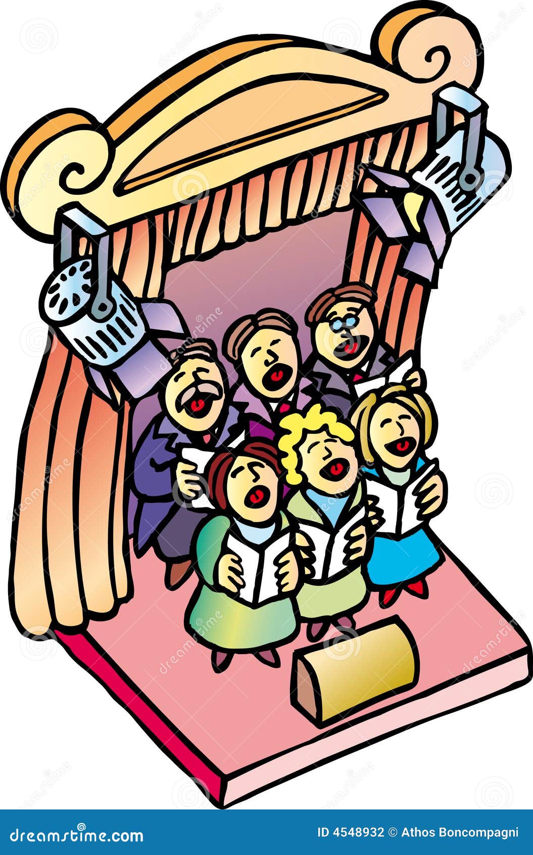 The choir stock vector. Illustration of stage, singing - 4548932