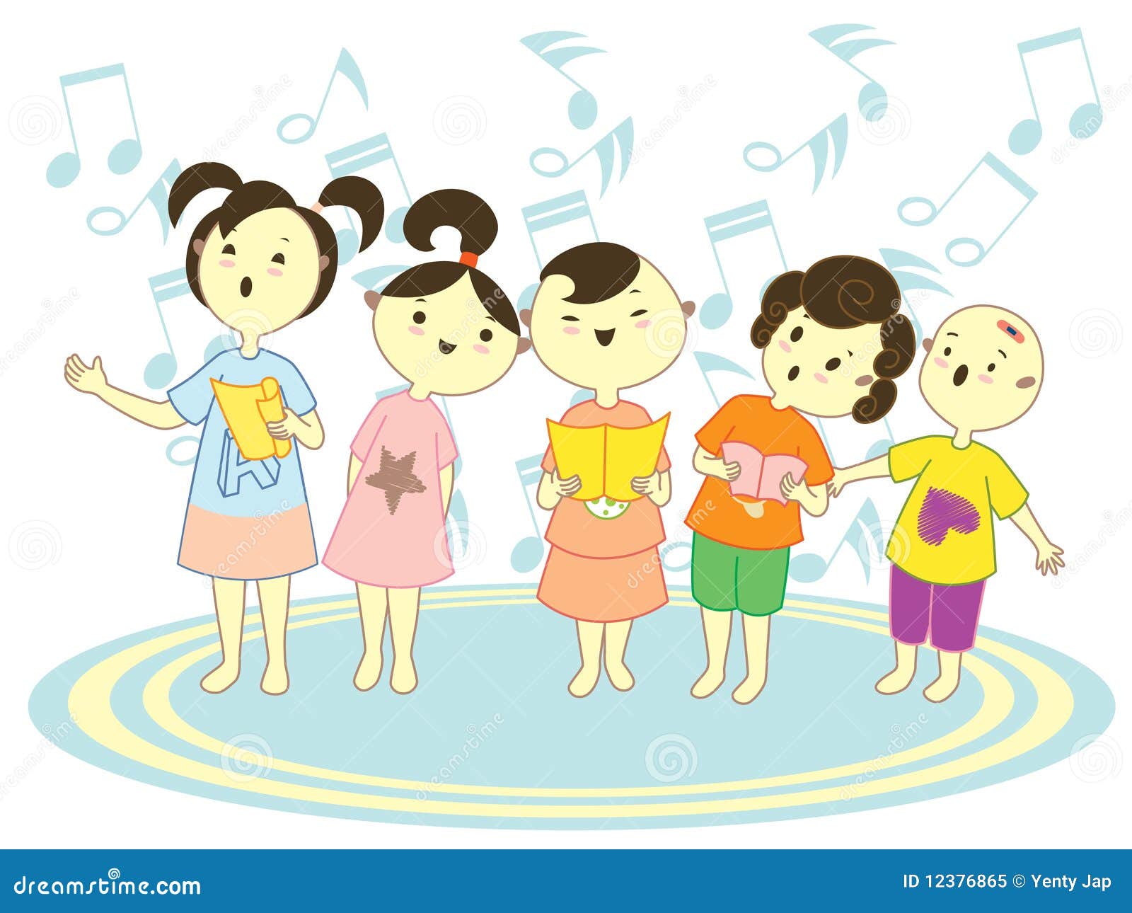 Choir Kids stock vector. Illustration of togther, stands - 12376865