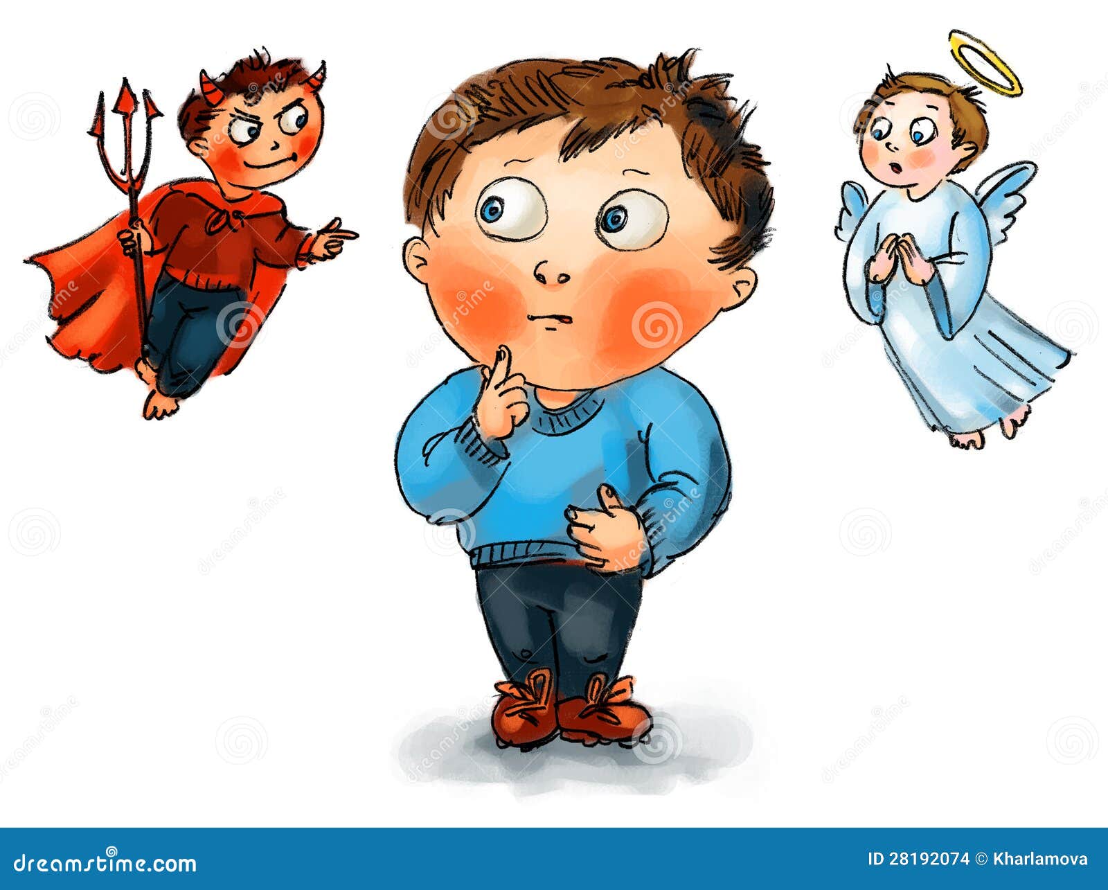 Choix Entre Le Le Bien Et Le Mal Illustration Stock - Illustration du ...