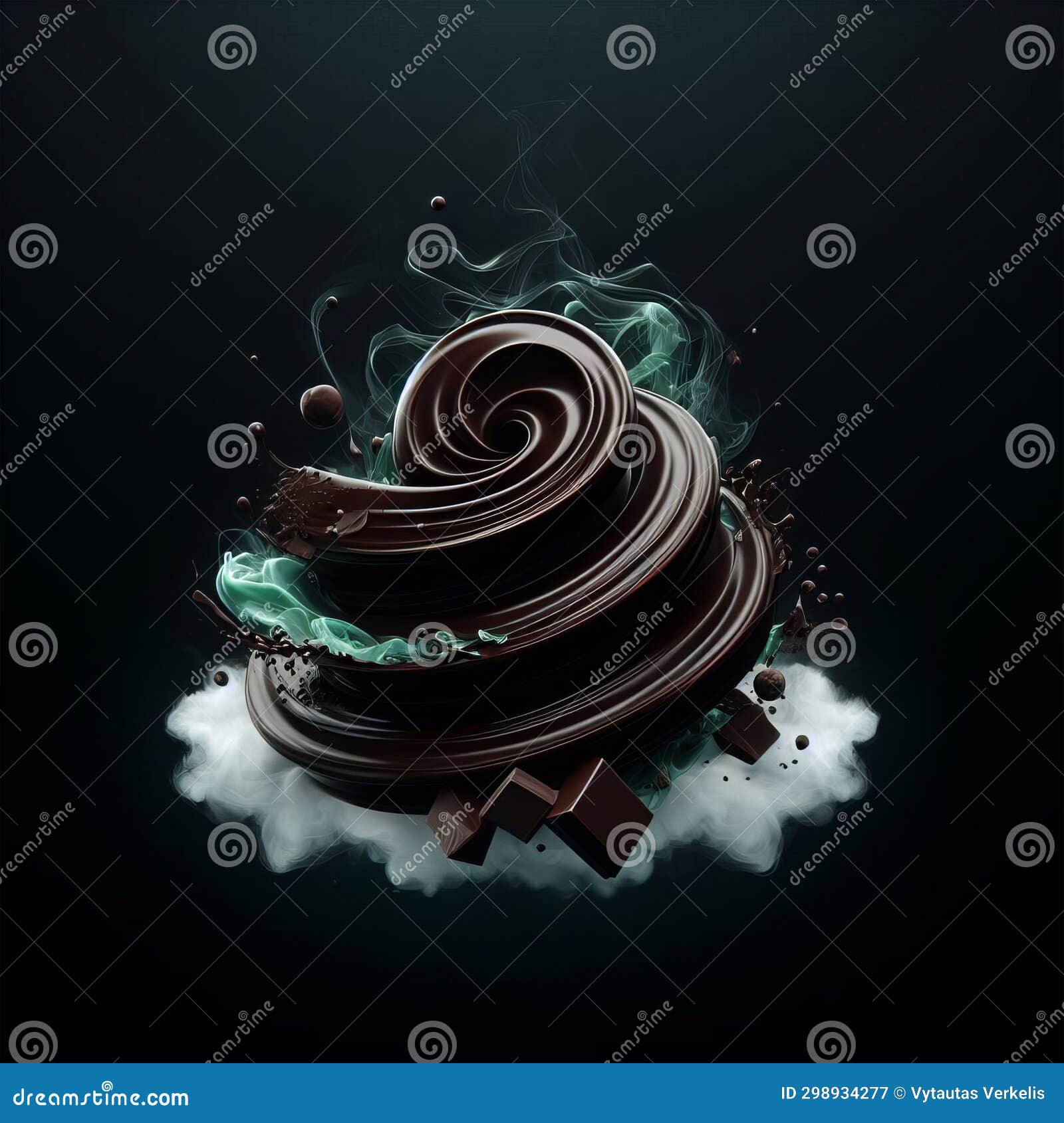 Chok Blocks Falling into Liquid Chocolate Splashing. Stock Illustration ...
