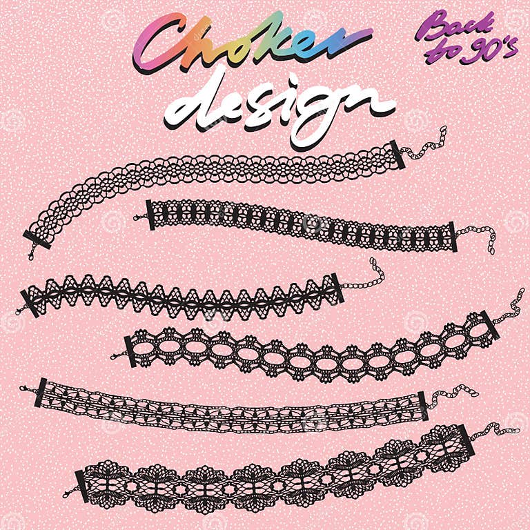 Choker Design. Collection of Chokers Stock Vector - Illustration of ...