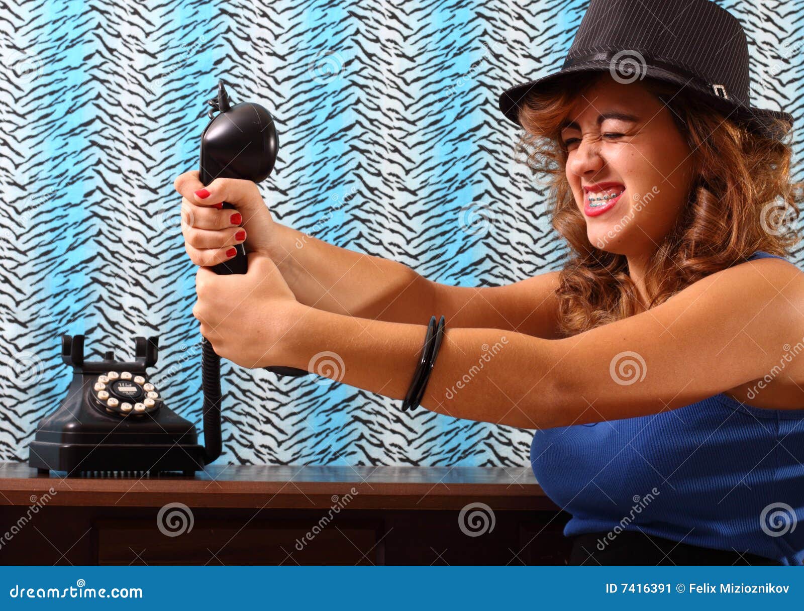 Choking the phone stock image. Image of issues, confused - 7416391