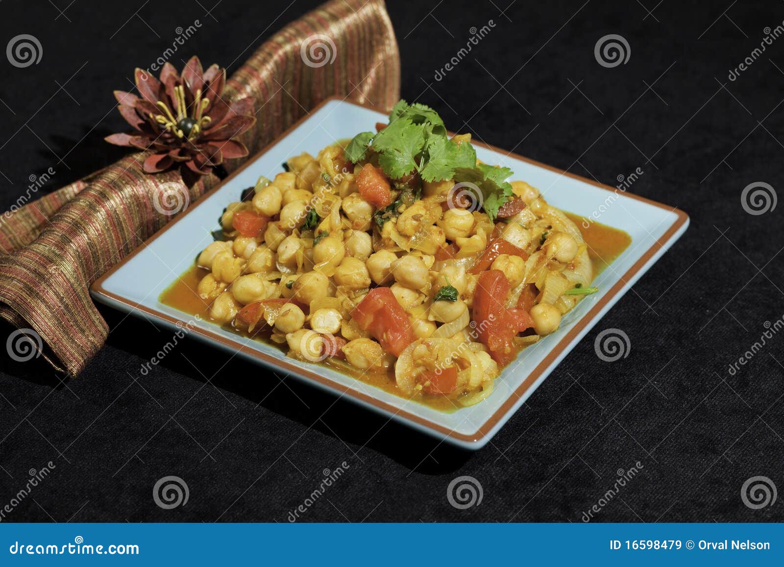 Cholay Curried Chickpeas stock image. Image of plate - 16598479