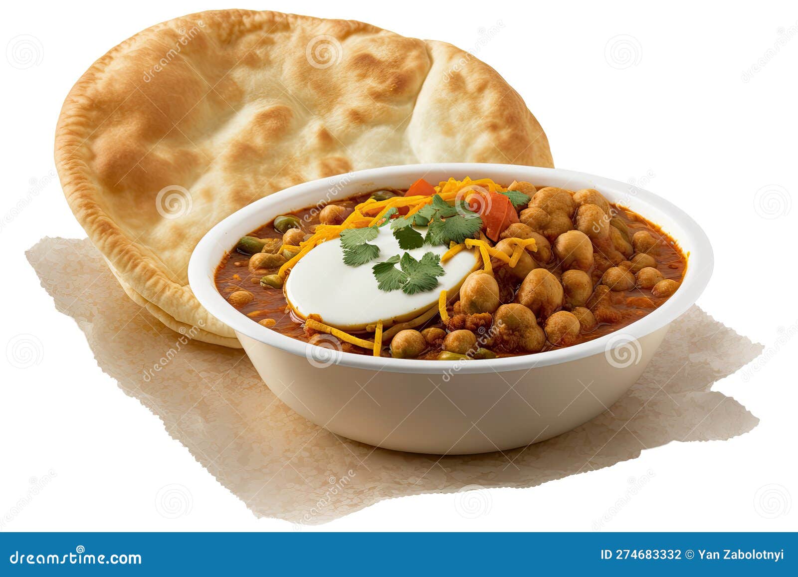 Chole Bhature on a Transparent Background. Generative AI Stock Photo ...