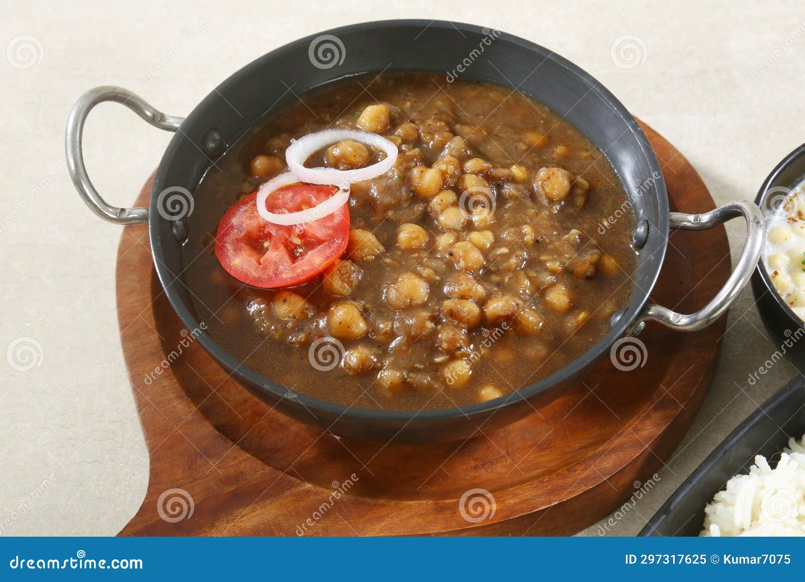 Chole Chawal or Chole Masala Rice, Indian Dish Stock Image - Image of ...
