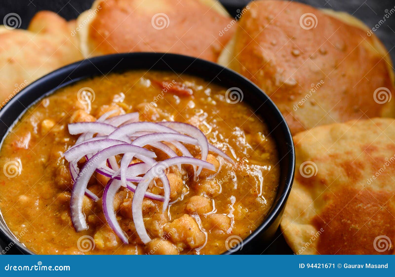 Chole Puri imagen de archivo. Imagen de cocina, garbanzo - 94421671