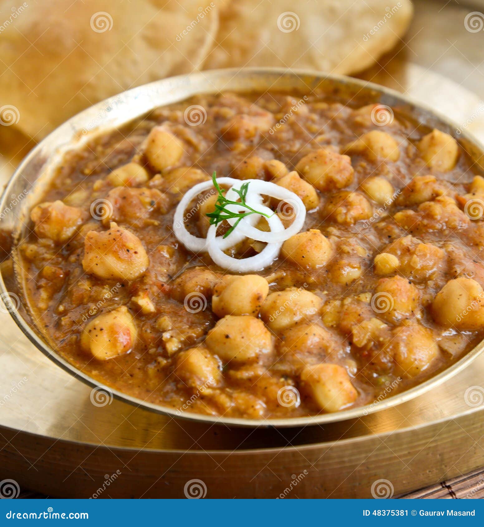 Chole Puri stock image. Image of main, coursen, coriander - 48375381