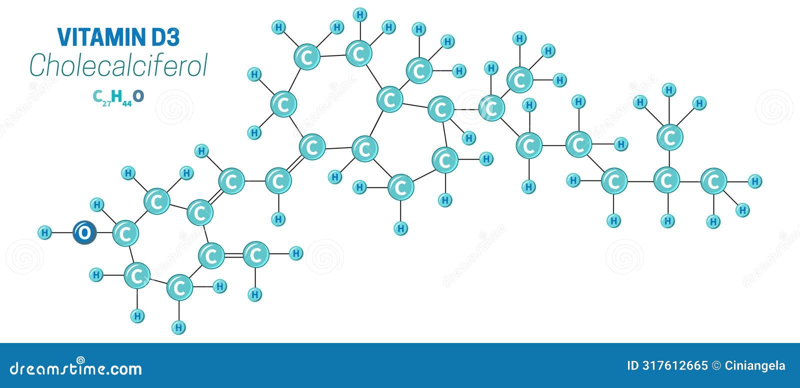 Cholecalciferol D3 Vitamin Molecule Chemistry Stock Vector ...