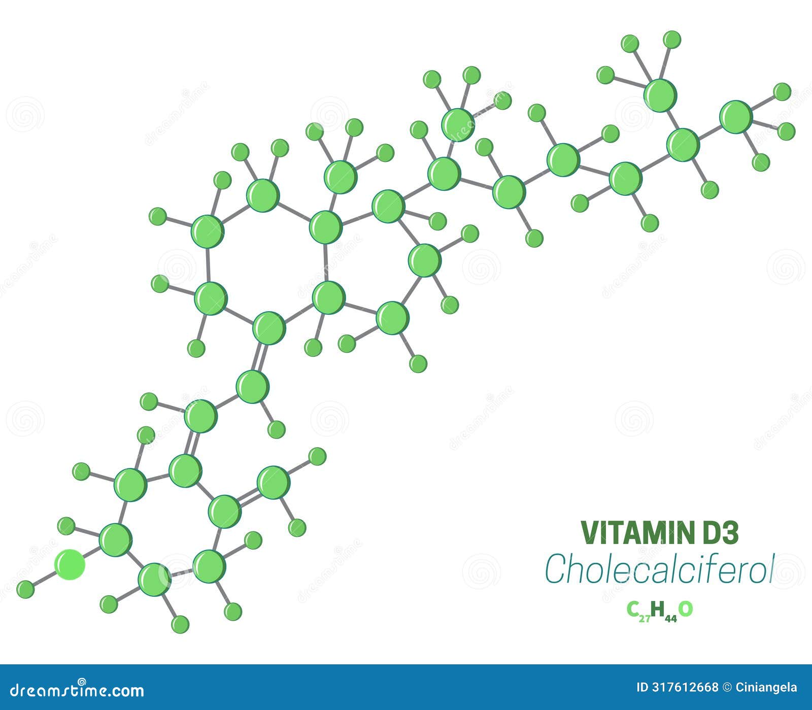 Cholecalciferol D3 Vitamin Molecule Formula Stock Vector - Illustration ...