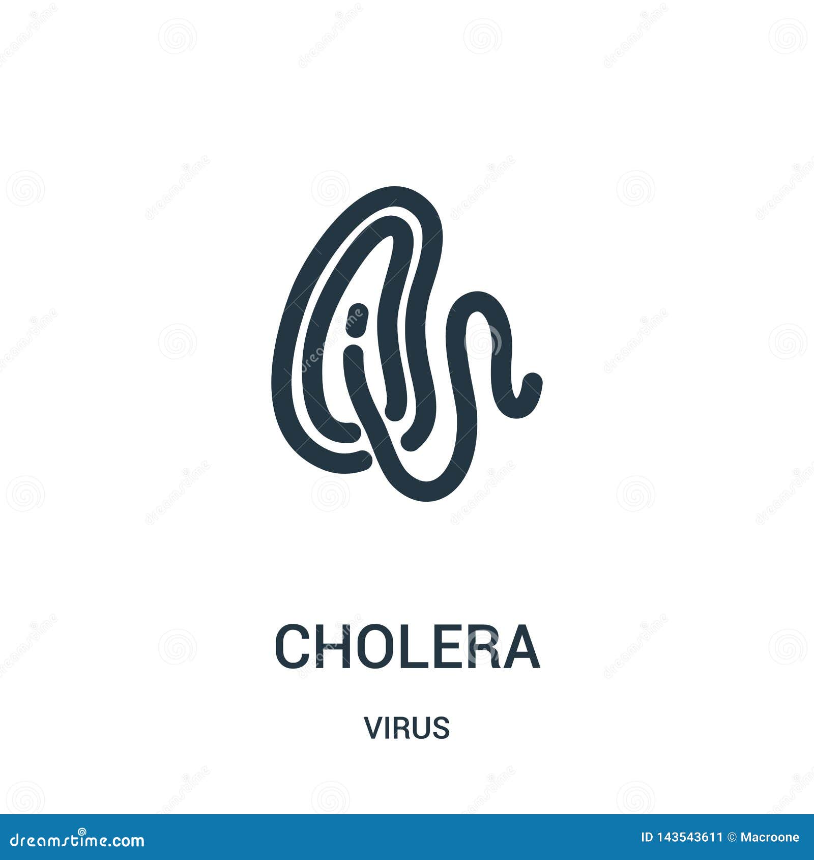 Cholera Icon Vector from Virus Collection. Thin Line Cholera Outline ...