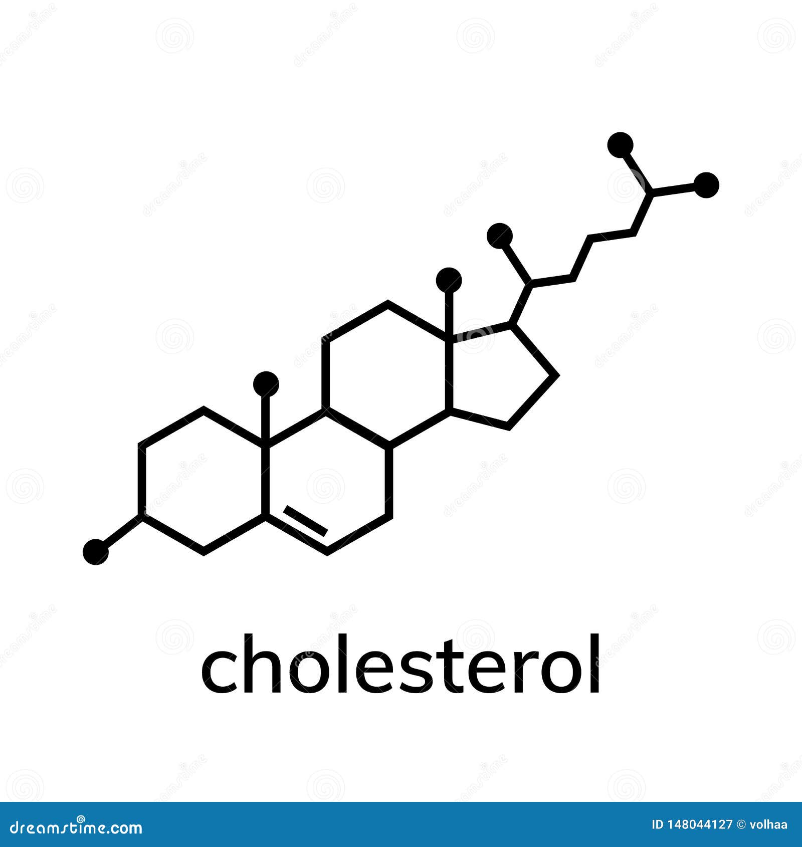 Cholesterol. Chemical Structural Formula And Model Of Molecule. C27H46O ...