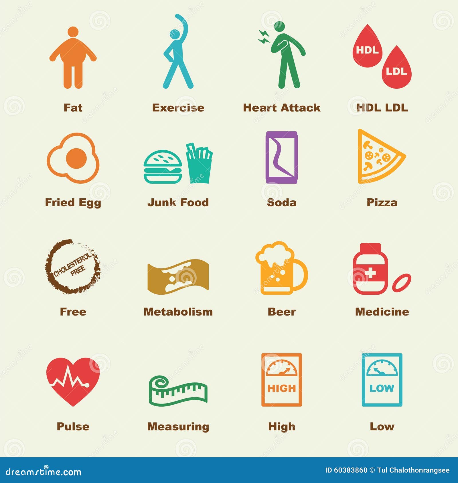 Cholesterol elements stock vector. Illustration of care - 60383860