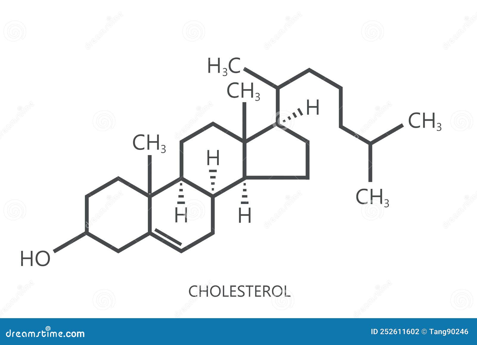Cholesterol Formula on White Background Stock Illustration ...