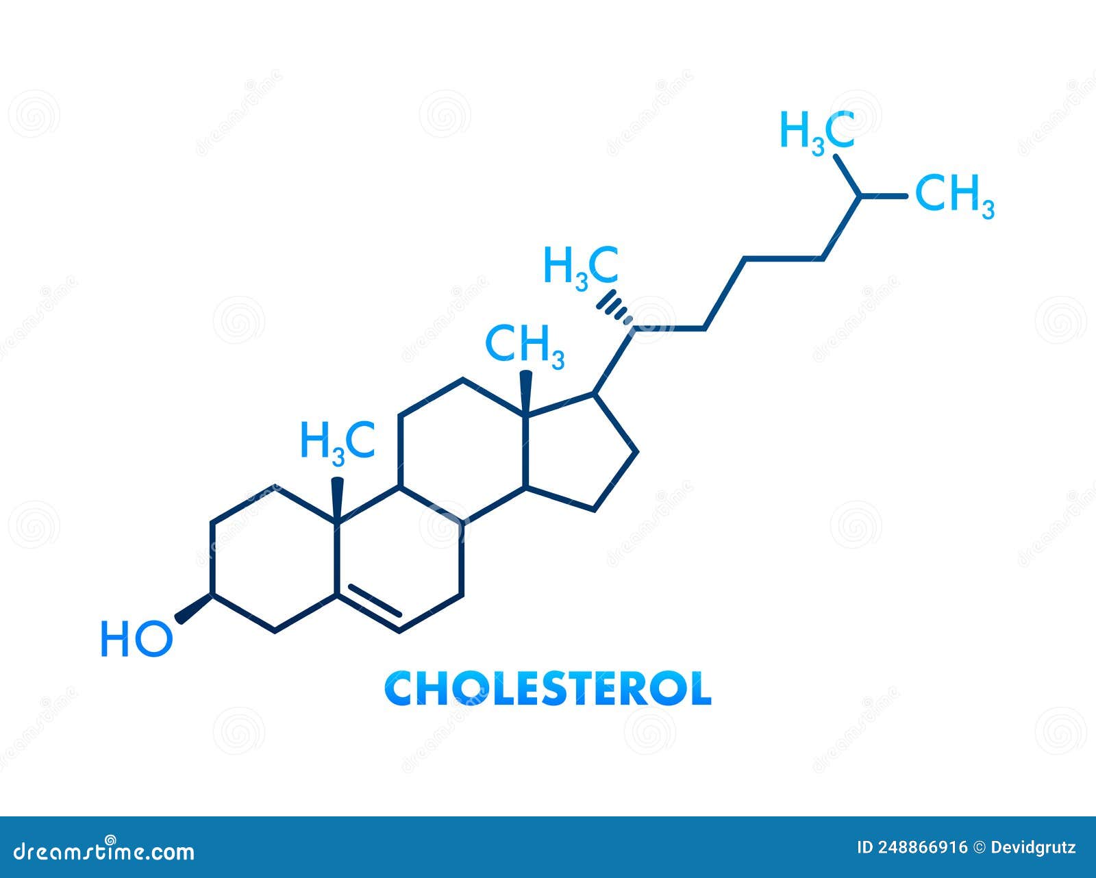 Cholesterol Formula on White Background. 3d Cholesterol Formula Stock ...