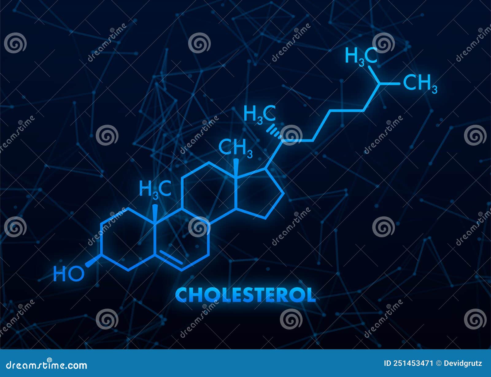 Cholesterol Formula On White Background. 3d Cholesterol Formula Cartoon ...