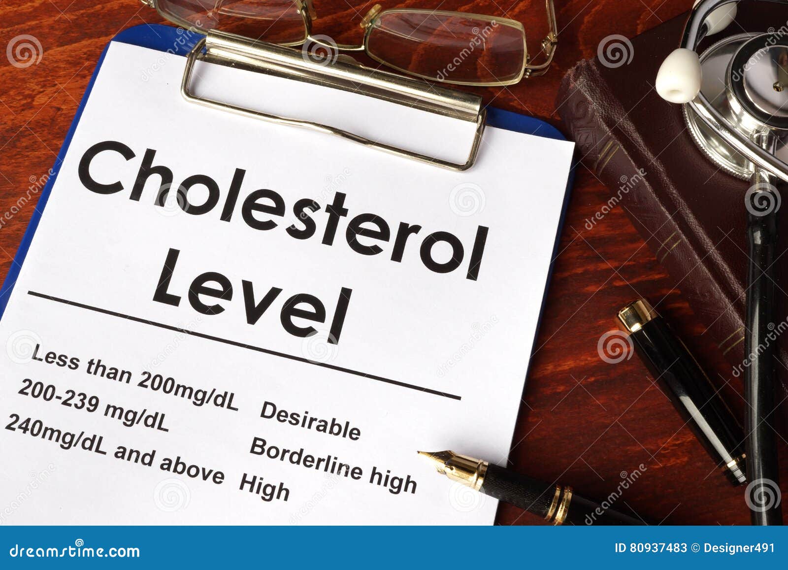 Cholesterol Level Chart on a Table. Stock Image - Image of concept ...