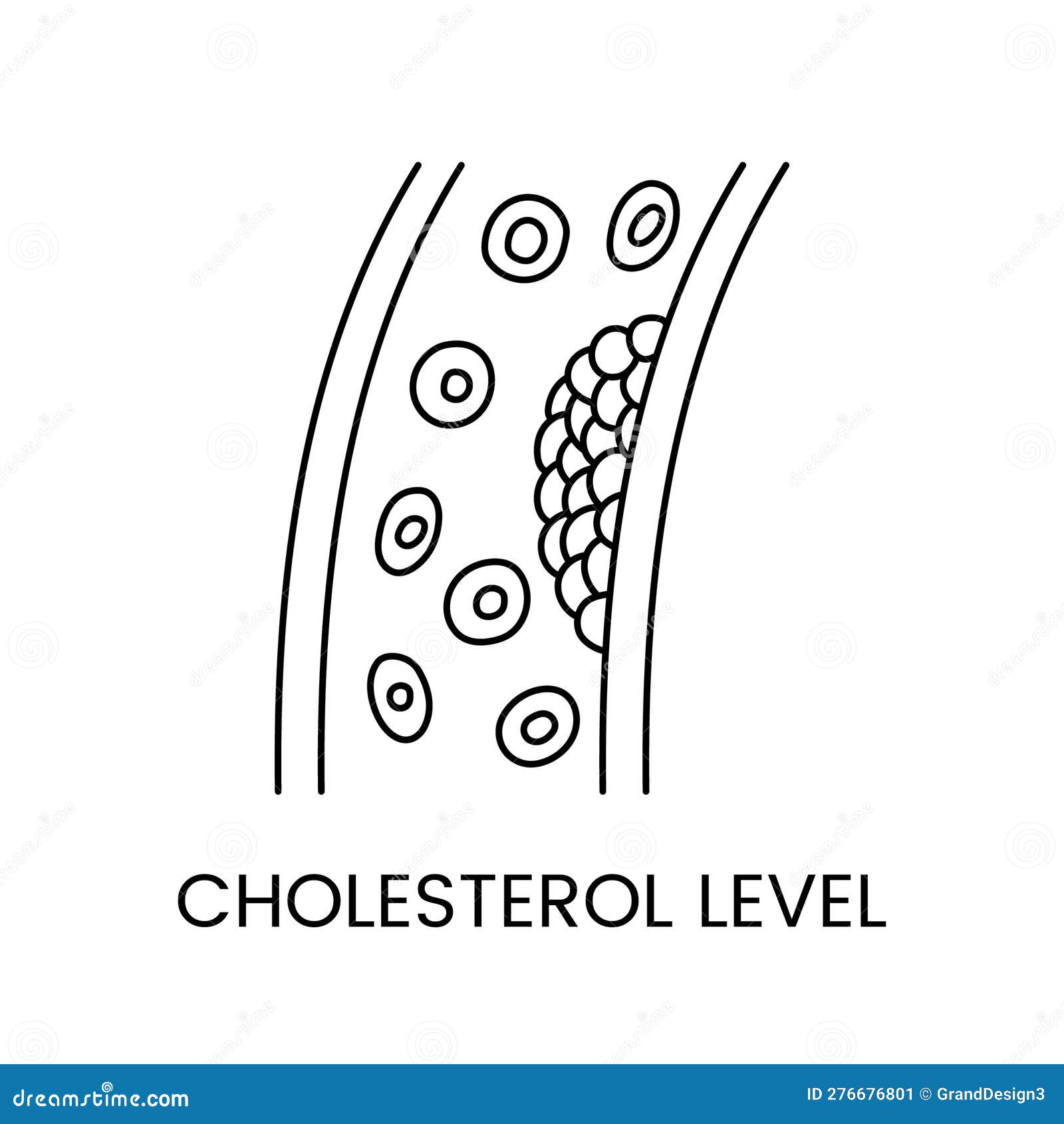 Cholesterol Level Line Icon in Vector, Illustration of Deposits in ...