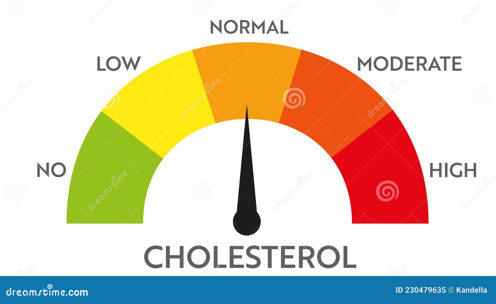 A Cholesterol Level Bar With Low Medium And High Level Cartoon Vector ...