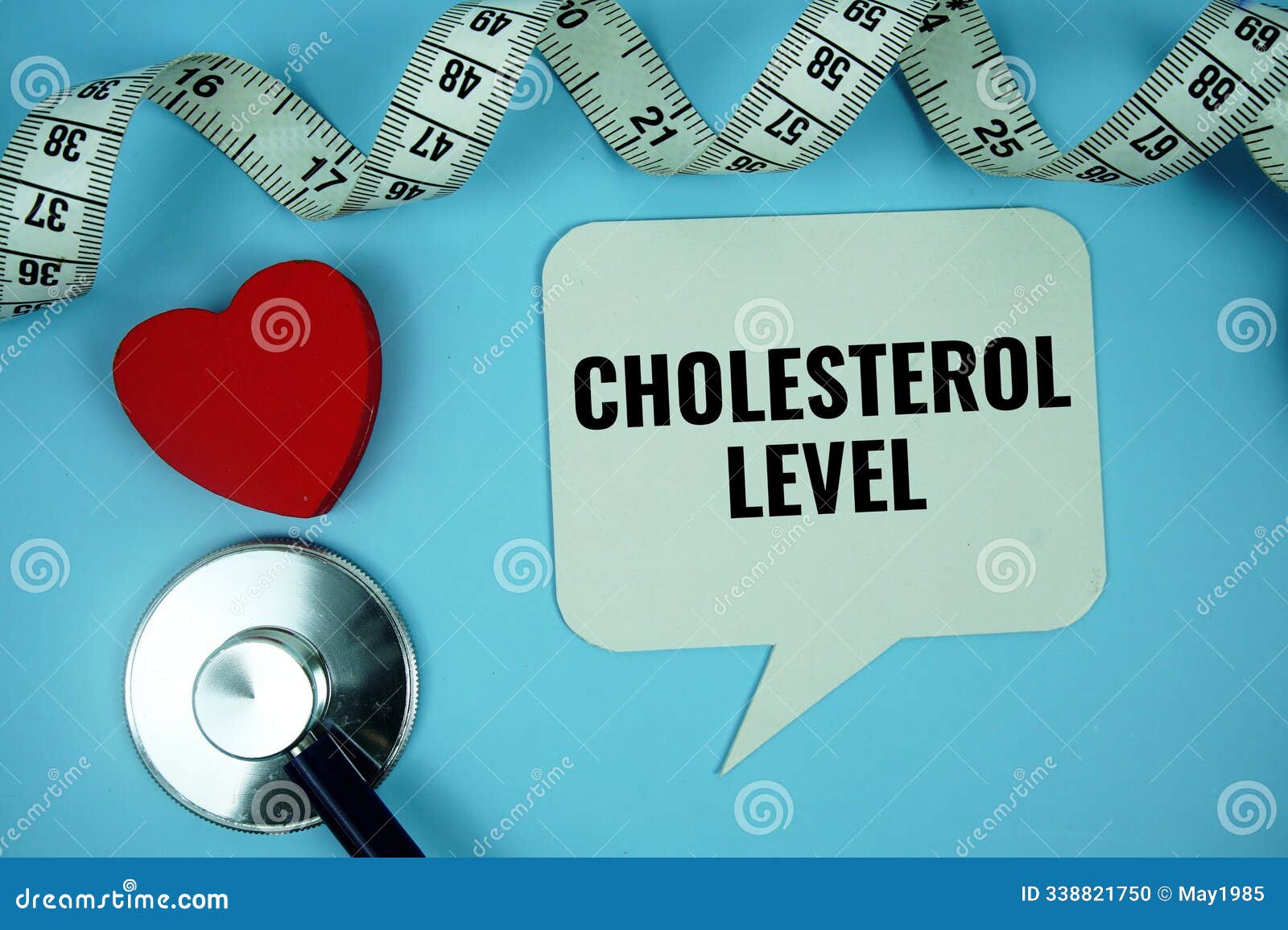 Cholesterol Level Text Message on Speech Bubble with Stethoscope Top ...