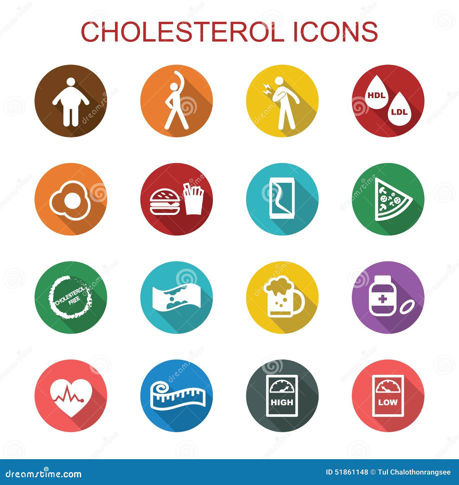 Cholesterol Long Shadow Icons Stock Illustration - Illustration of cholesterol, concept: 51861148