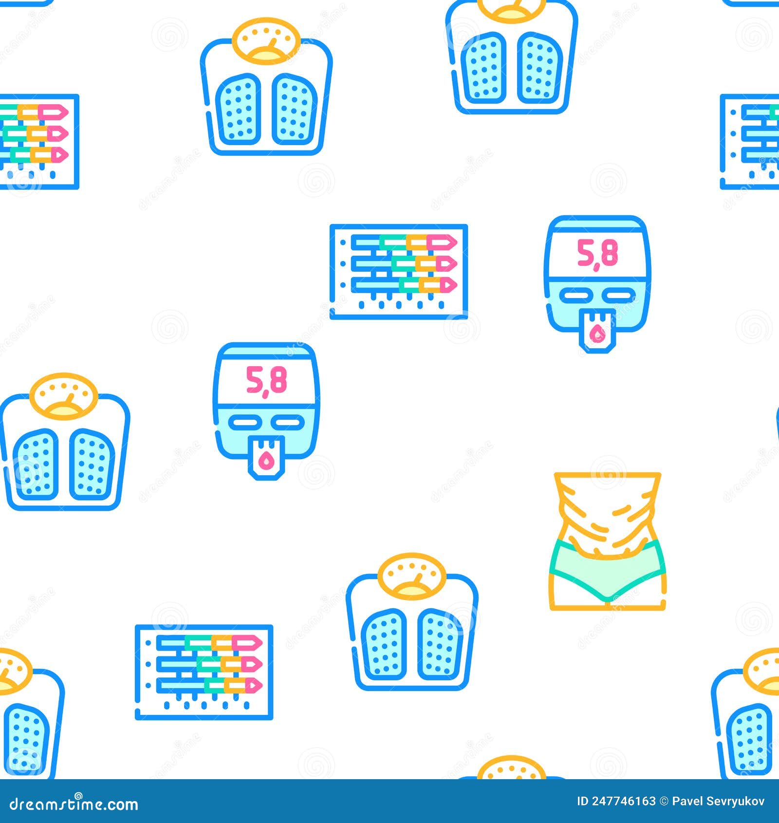 Cholesterol Overweight Vector Seamless Pattern Stock Vector ...