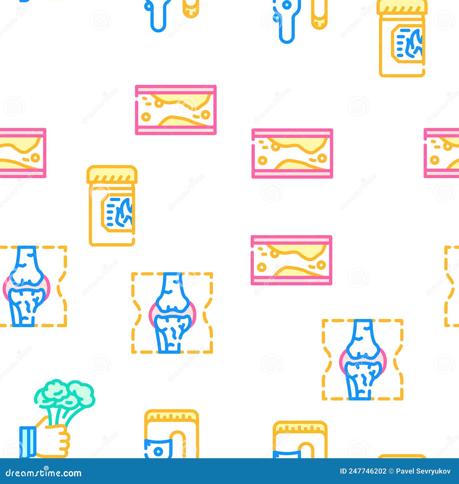 Cholesterol Overweight Vector Seamless Pattern Stock Illustration ...