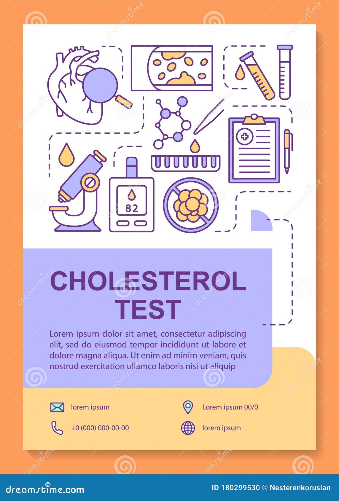 Cholesterol Test Black Icon Concept. Cholesterol Test Flat Vector ...