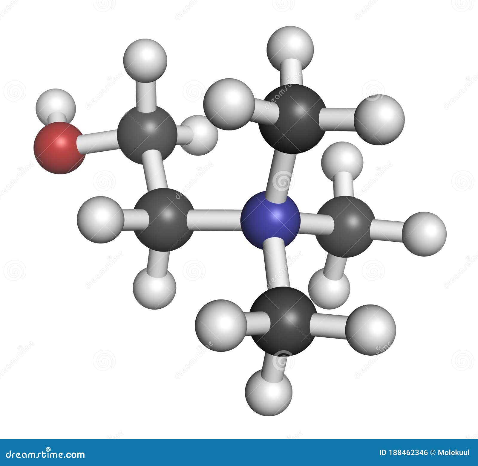 Choline Essential Nutrient Molecule. Atoms are Represented As Spheres ...