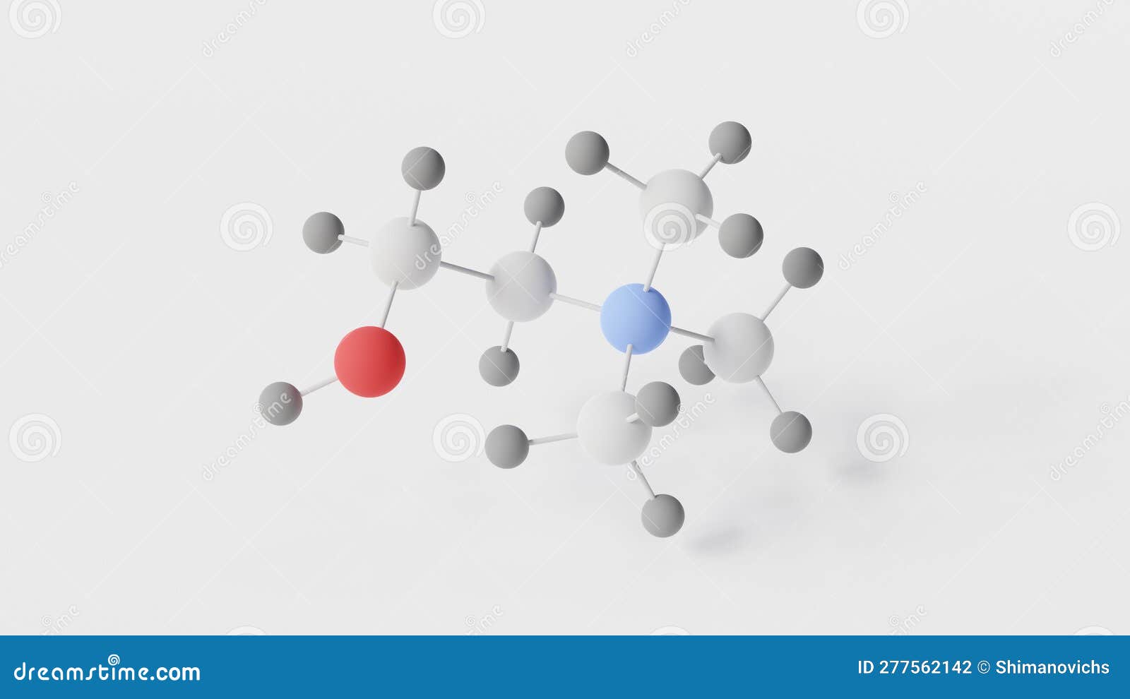 Choline Molecule 3d, Molecular Structure, Ball and Stick Model ...