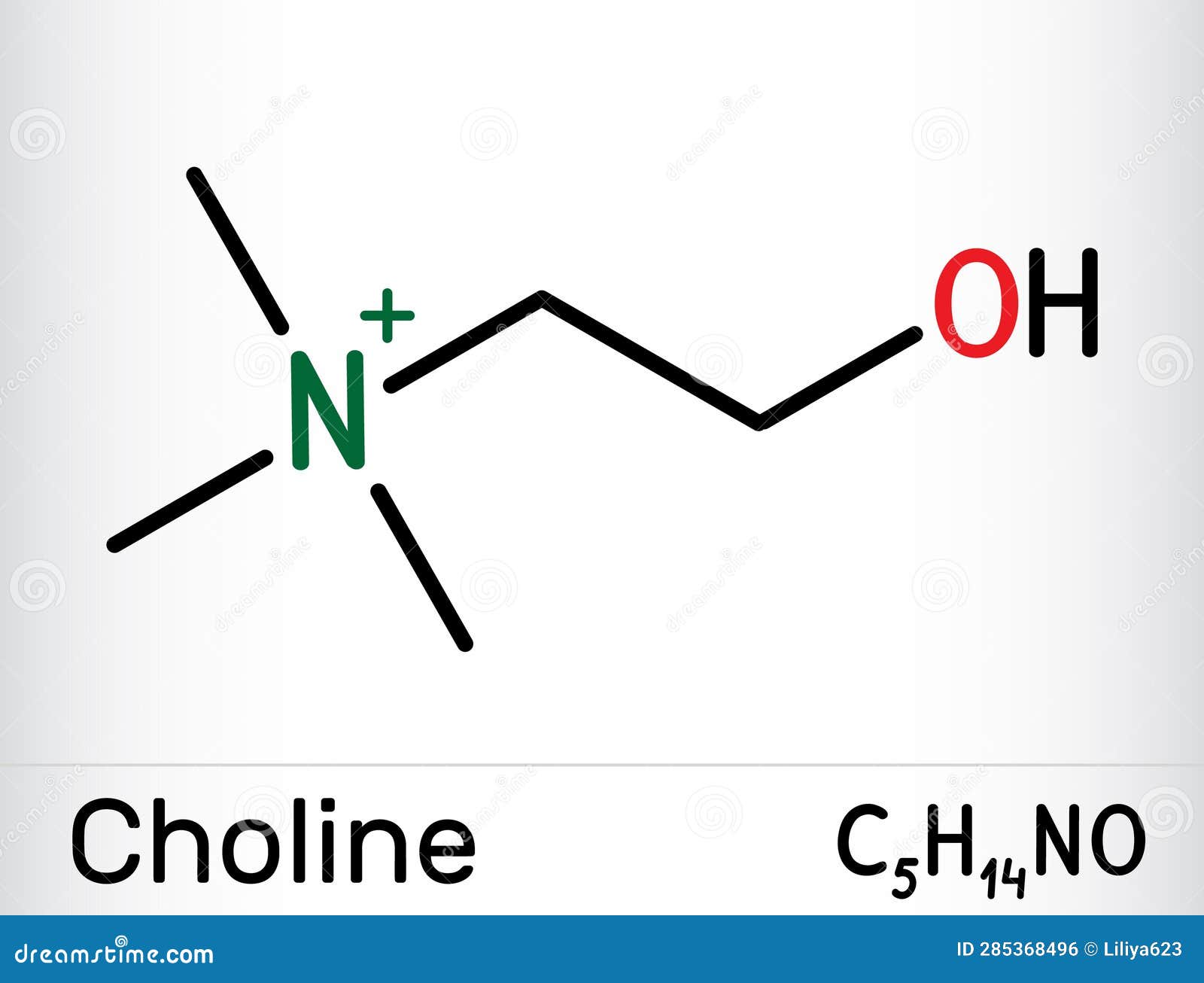 Choline Essential Nutrient Molecule. Atoms Are Represented As Spheres ...