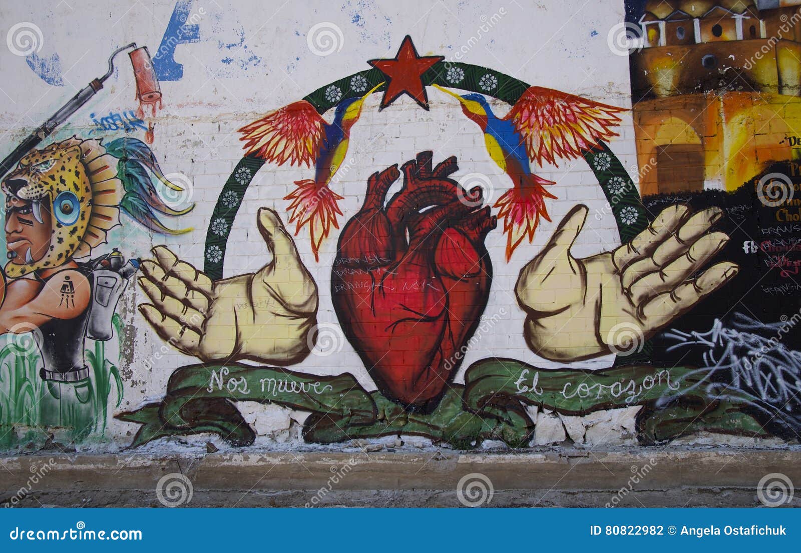 Mexikanische Graffiti Wandbilder