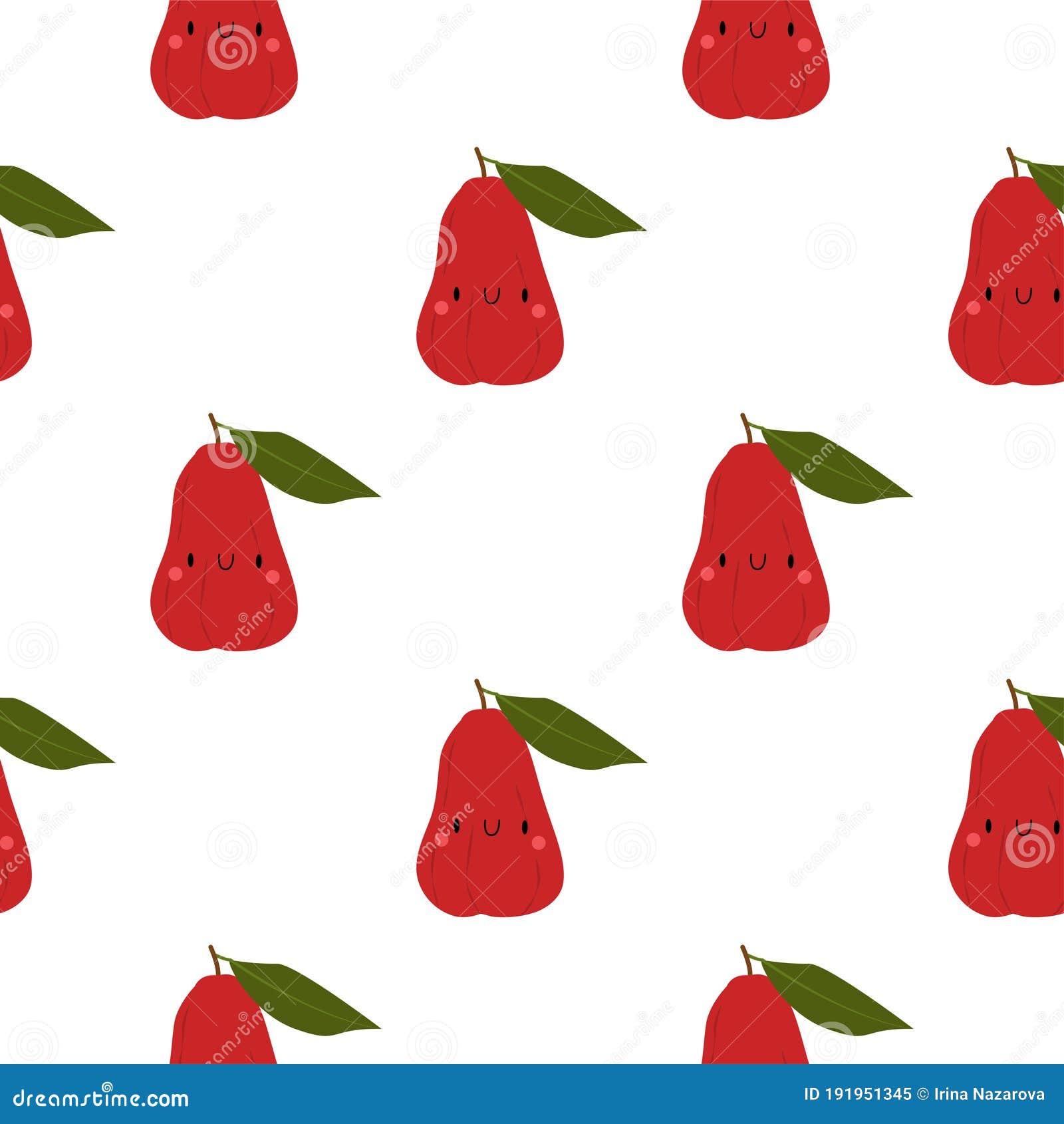 Kawaii Cartoon Chompu Fruit. Seamless Patterns Stock Vector ...