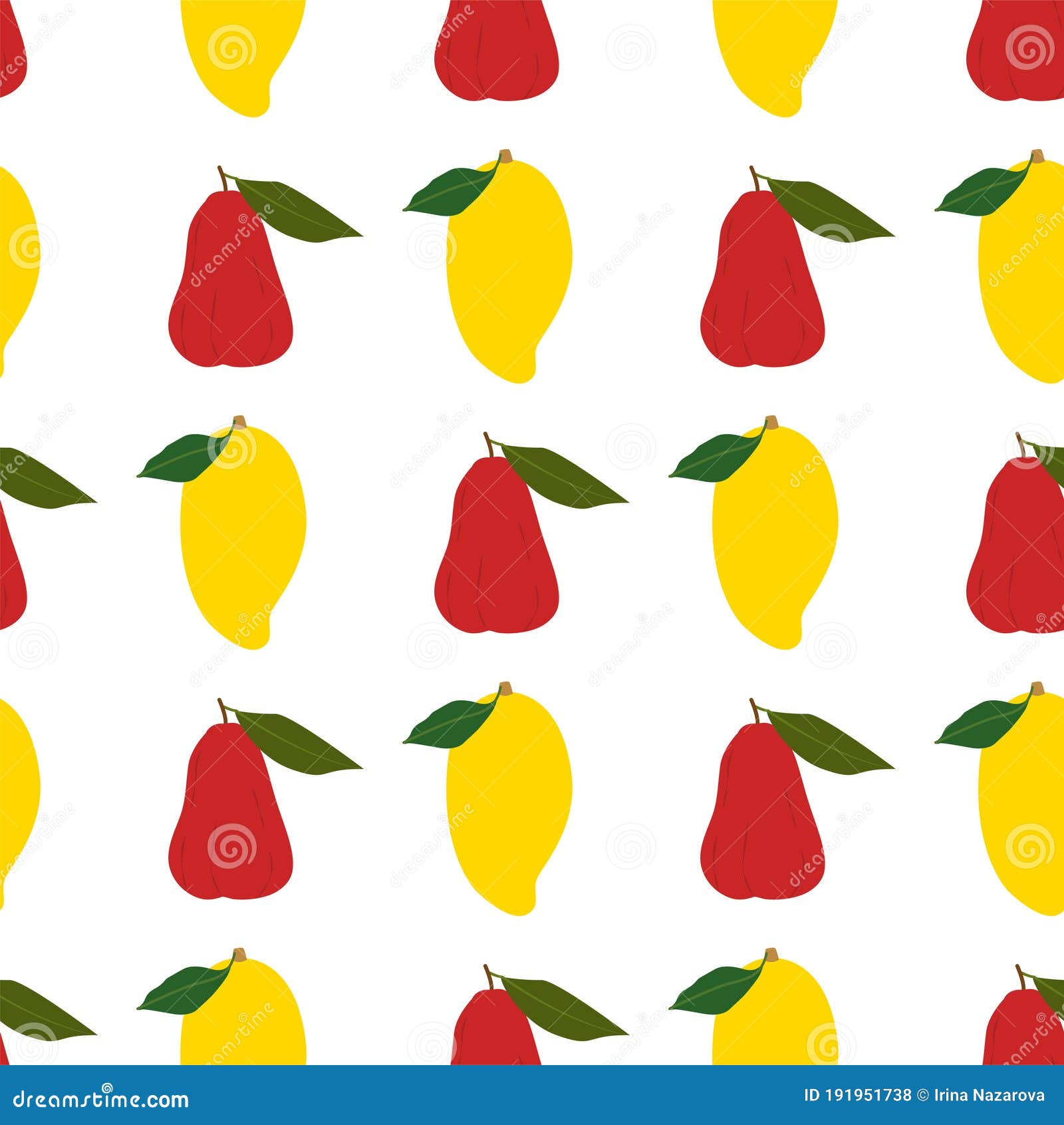 Mango And Chompu Fruit. Pattern Vector Illustration | CartoonDealer.com ...