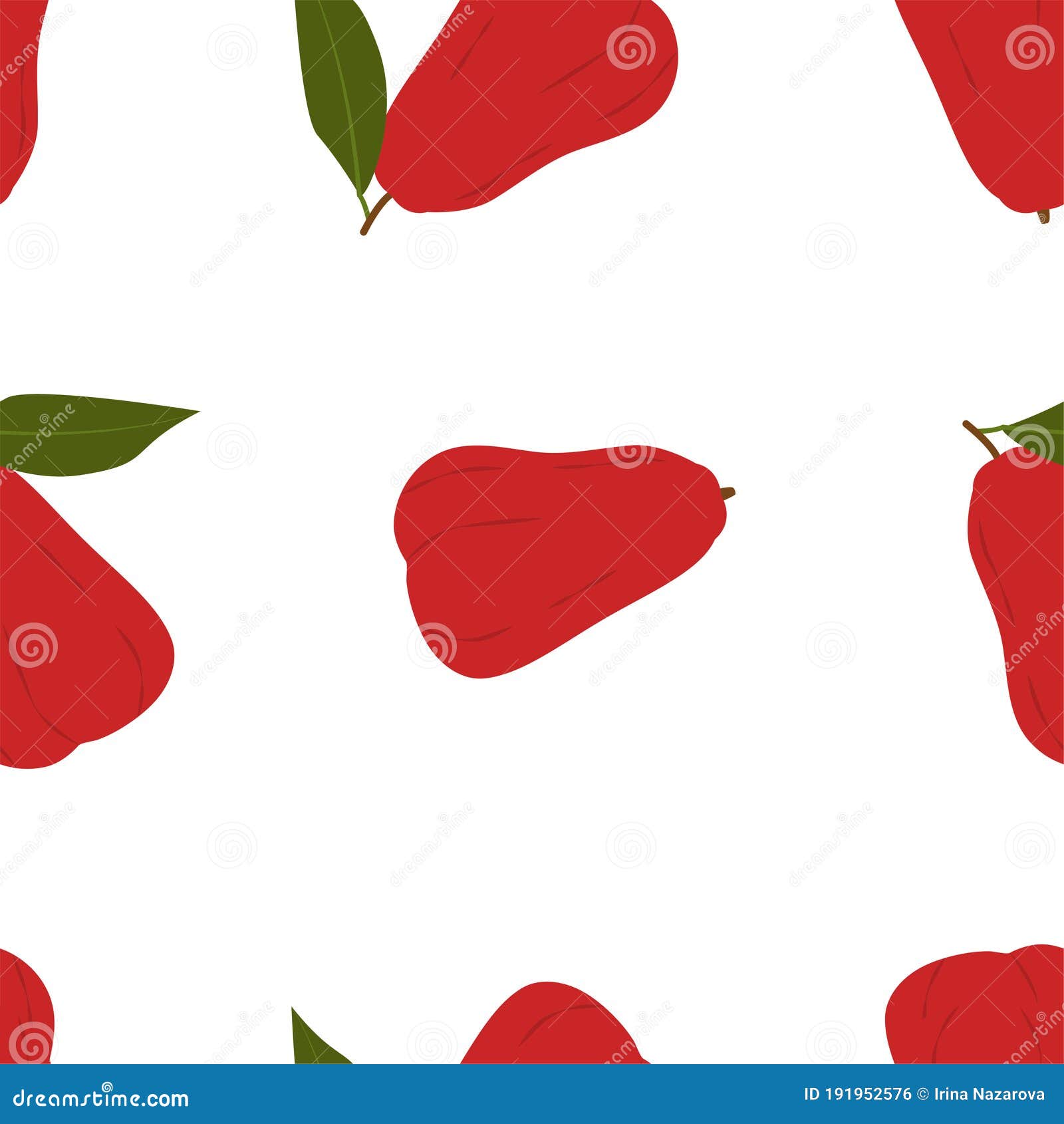 Chompu Fruit. Seamless Vector Patterns Stock Vector - Illustration of ...