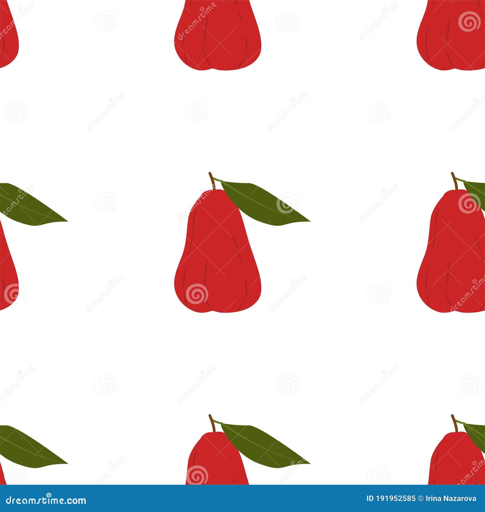 Chompu Fruit. Seamless Vector Patterns Stock Vector - Illustration of ...