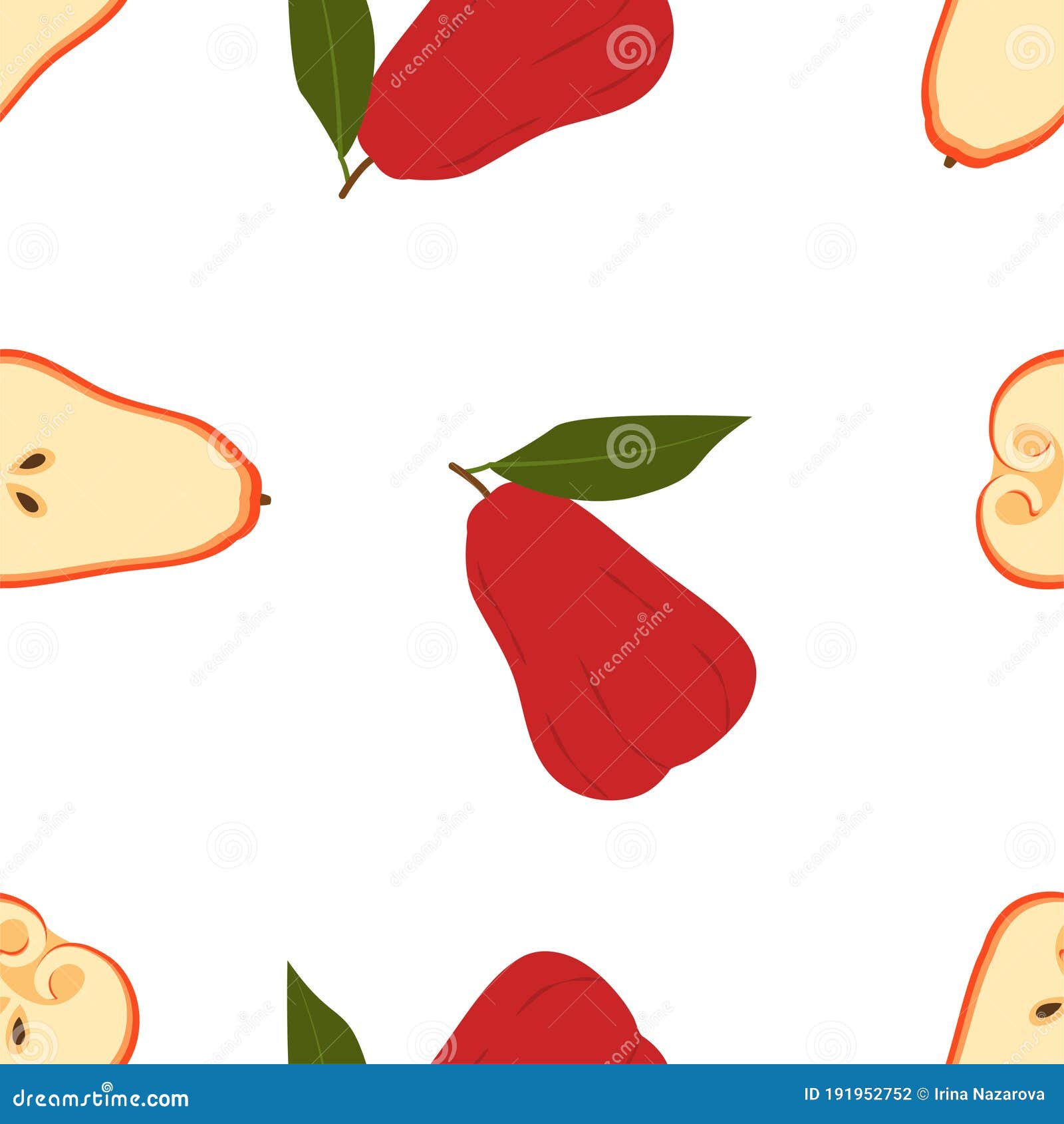 Chompu Fruit. Seamless Vector Patterns Stock Vector - Illustration of ...