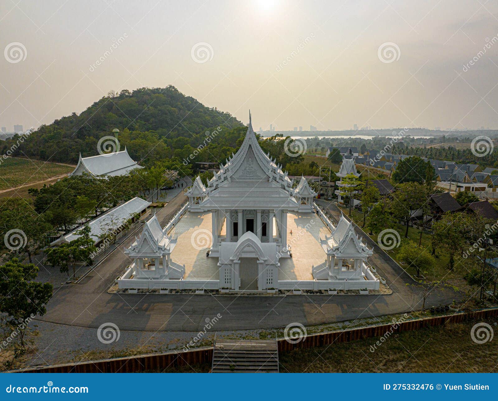 Chonburi, March 12, 2023. Wat Phon Prapa Nimit, this Striking White ...