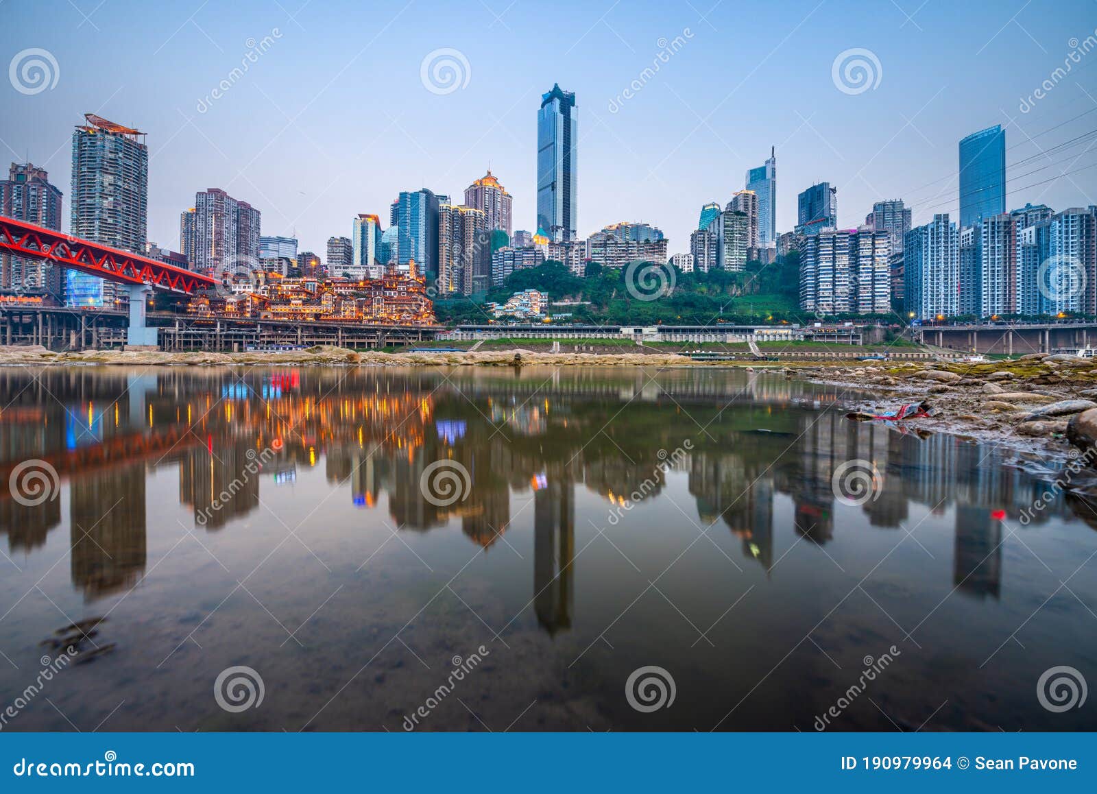 Chongqing, China Skyline on the Jialing River Stock Photo - Image of ...