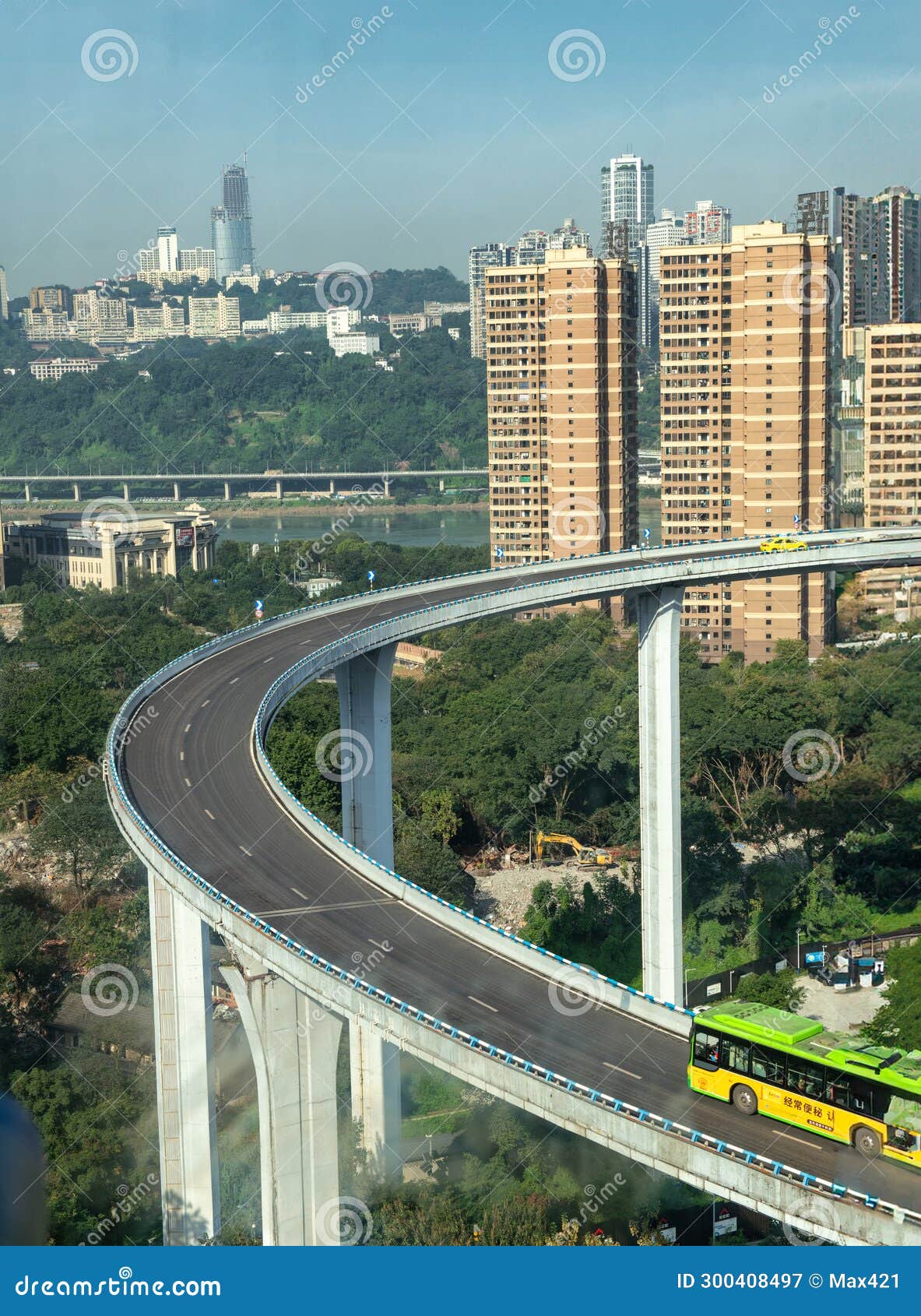 Chongqing Elevated Traffic Bridge, China Stock Image - Image of ...