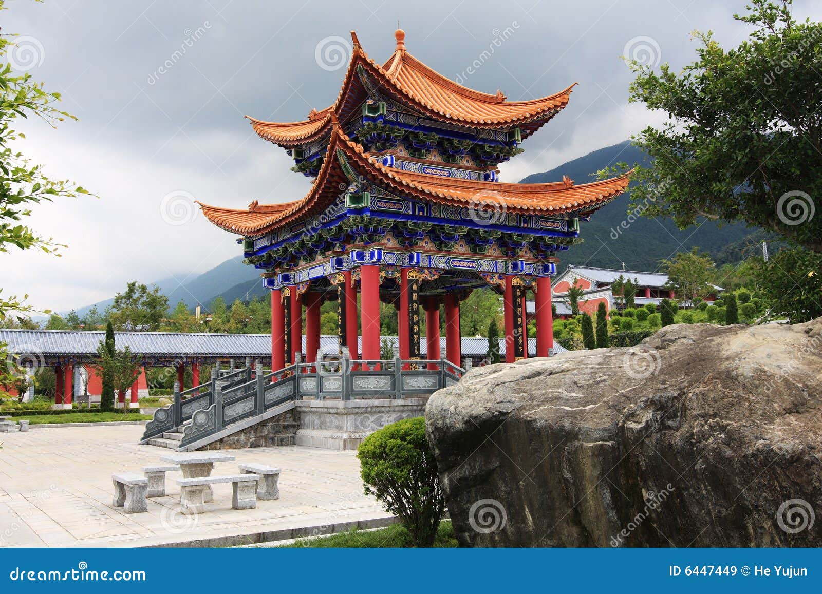 The chongsheng temple stock image. Image of temple, clouds - 6447449