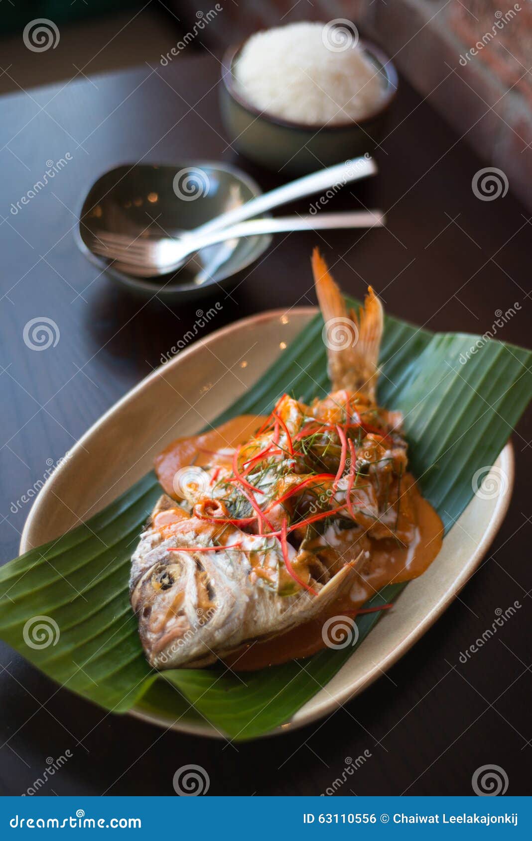 Choo chee fish. Thai food stock photo. Image of chee - 63110556