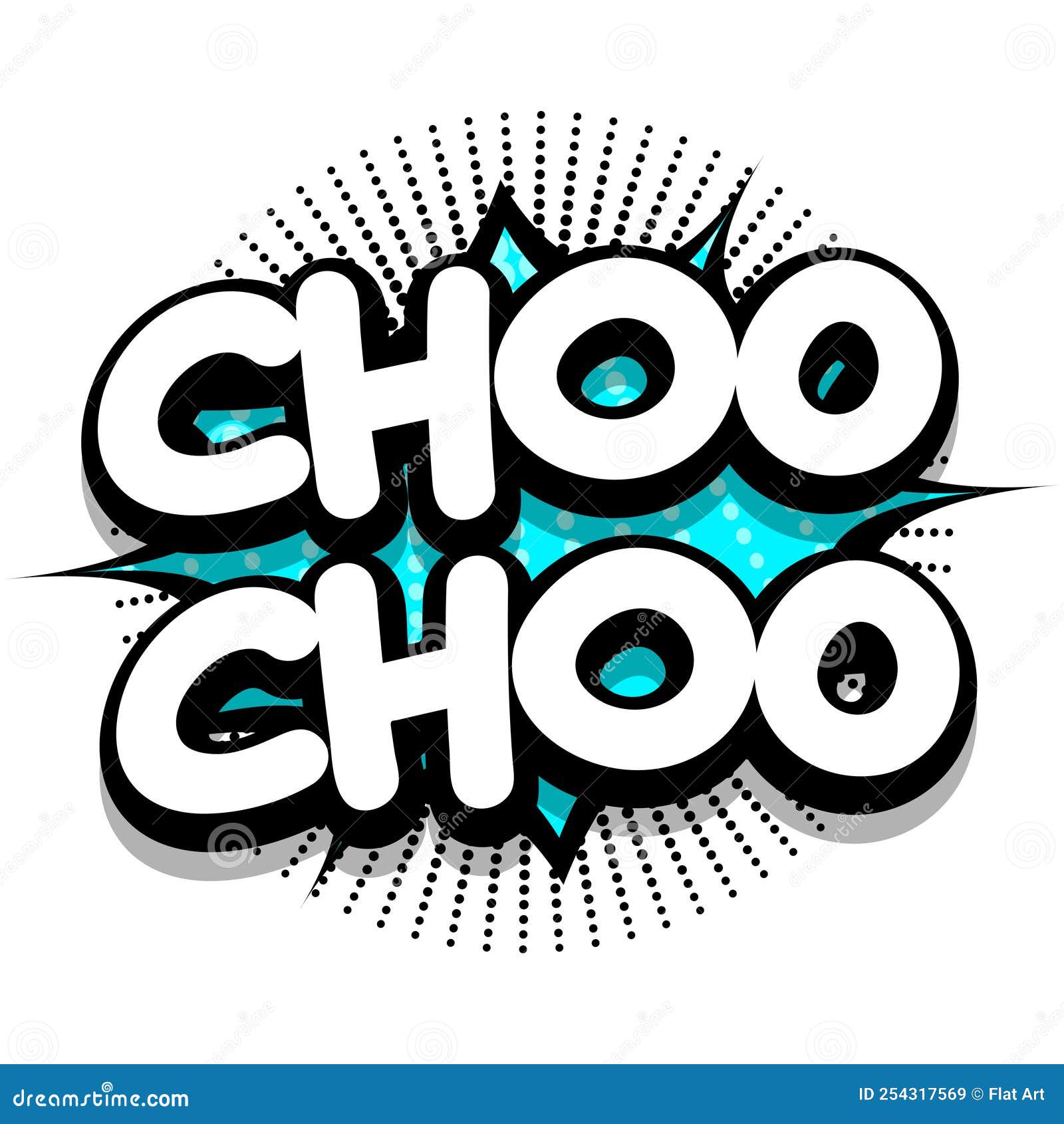 Choo-choo Comic Book Explosion Bubble Vector Illustration ...
