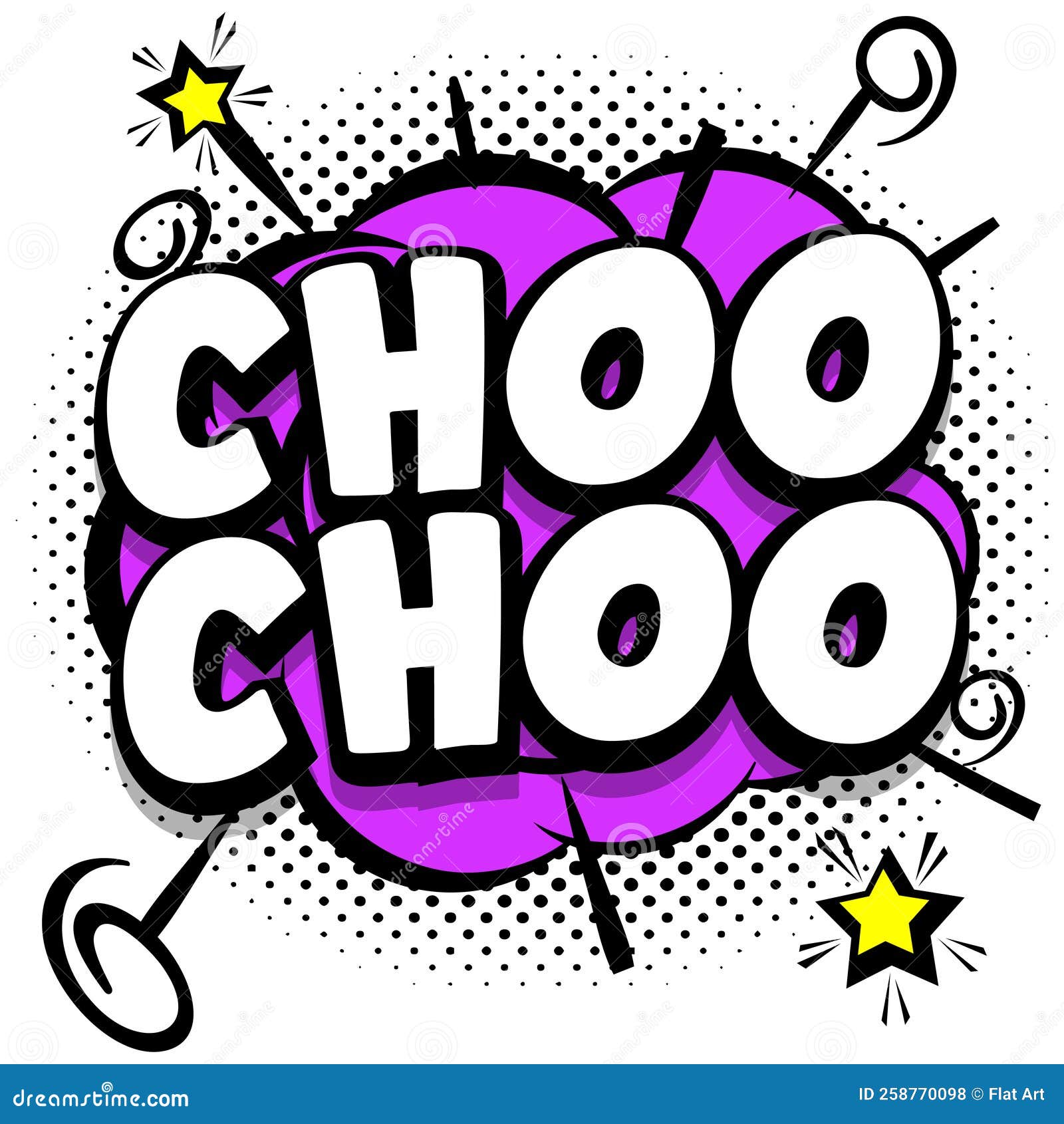 Choo-choo Comic Book Explosion Bubble Vector Illustration ...